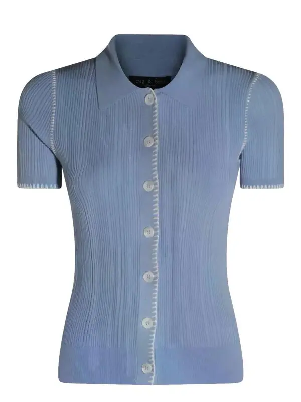 Rag & Bone Button Ribbed Knitwear - Blue