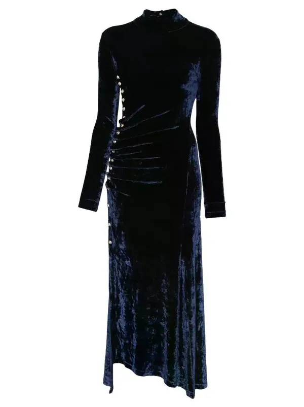 Rabanne Button-detailed Dress - Blue
