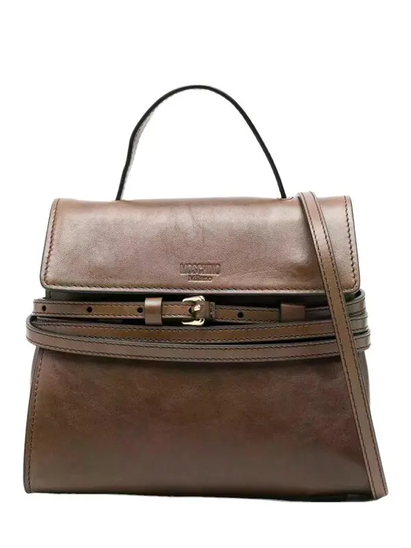 Moschino Small Buckle-strap Tote - Brown