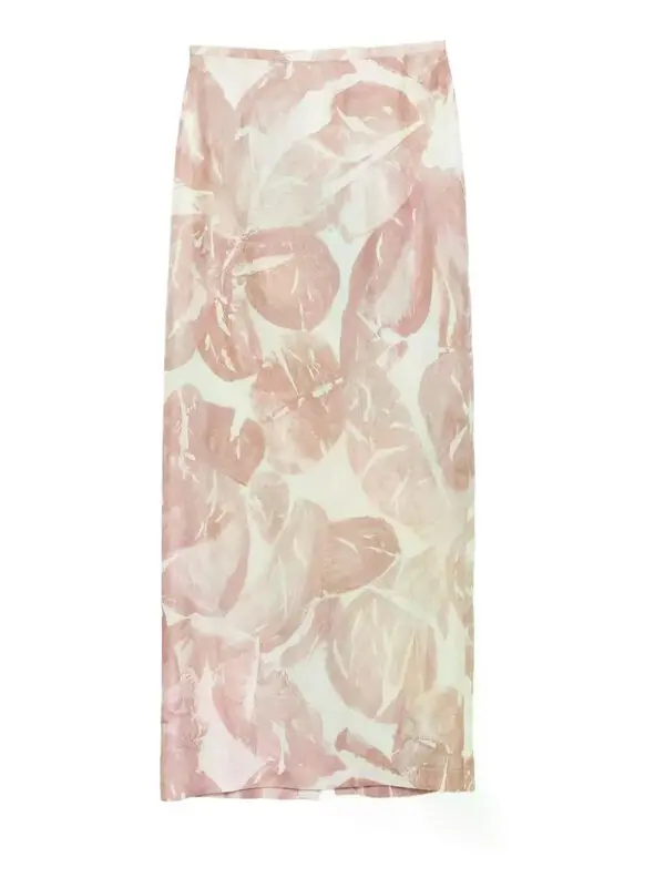 ALYSI Print Detail Midi Skirt - Pink