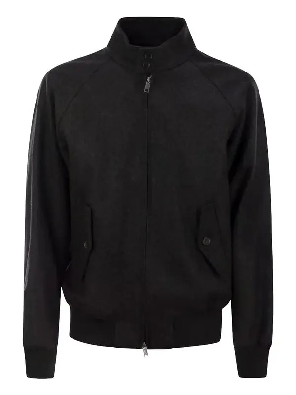 BARACUTA G9 Melton Zip Bomber Jacket - Grey