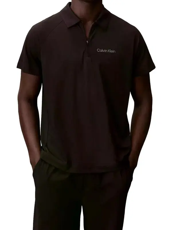 Calvin Klein Logo-detail Polo Shirt - Black