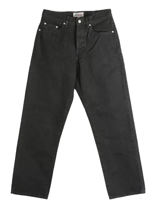 StÜssy Needle Punch Straight Leg Jeans - Black