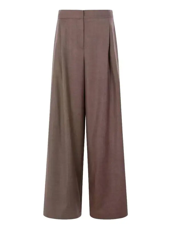 Dusan Pleated Palazzo Pants - Brown