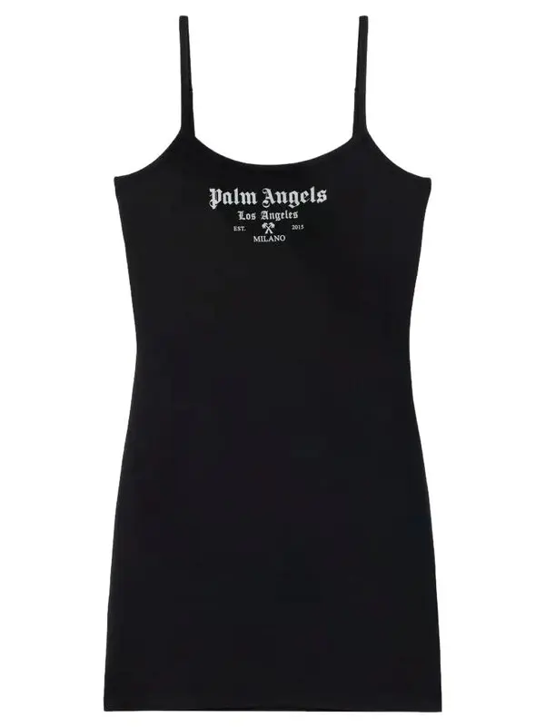 Palm Angels Logo-detail Mini Dress - Black