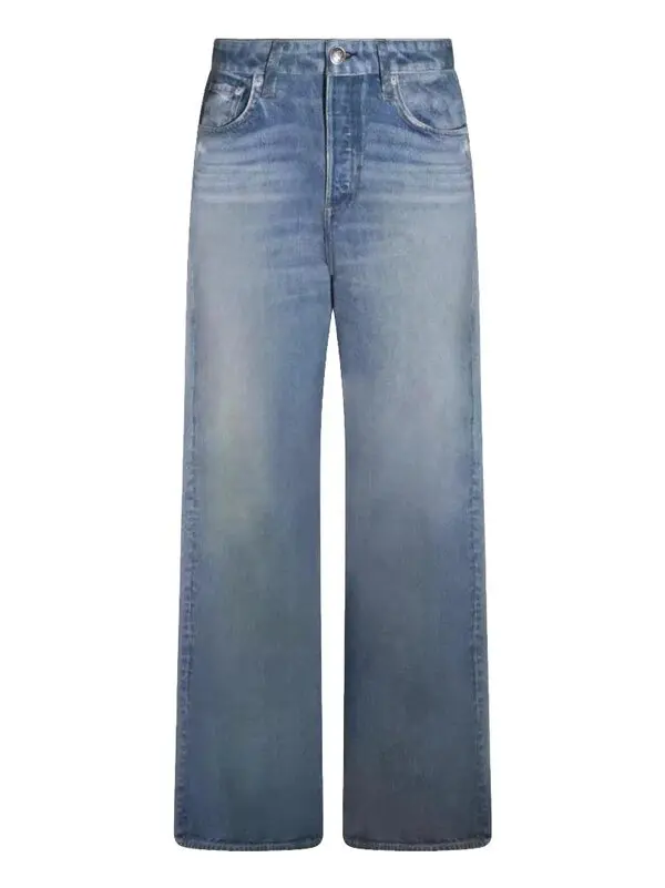 Rag & Bone Wide Leg Button Jeans - Blue