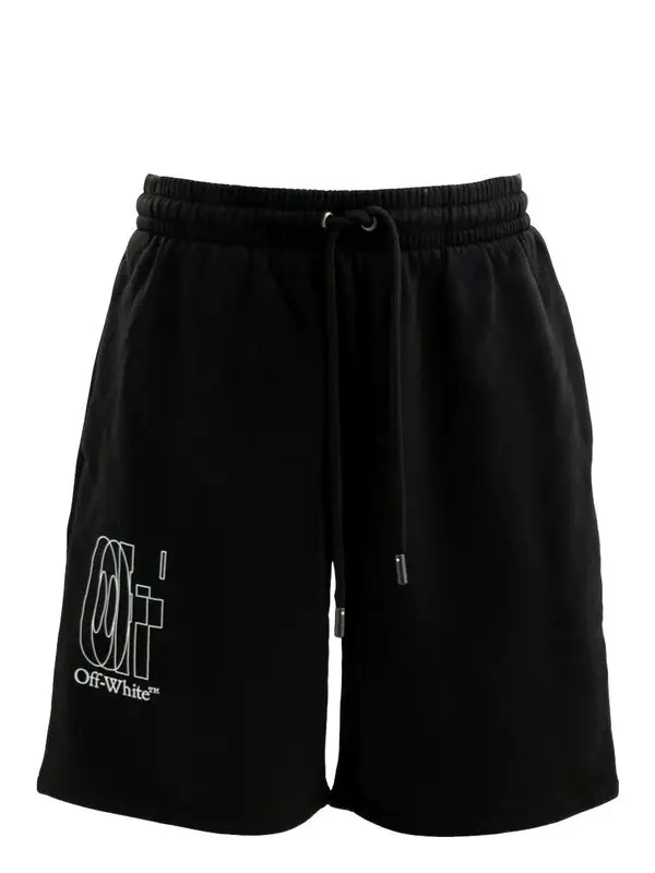 Off-White Logo-print Drawstring Shorts - Black