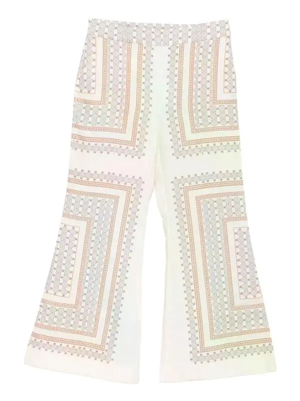 Zimmermann Patterned Wide Leg Trousers - Neutrals