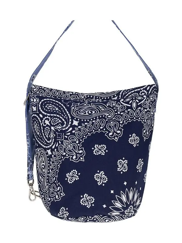 CALL IT BY YOUR NAME Sac Seau Medium Bandana Bucket Bag - Navy