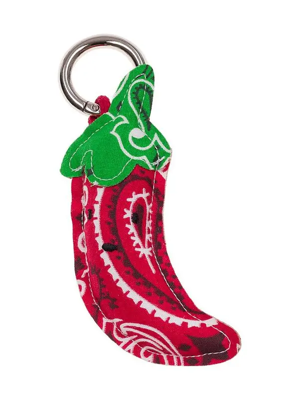 CALL IT BY YOUR NAME Spicy Paisley Cotton Pepper Bag Charm - Real Red