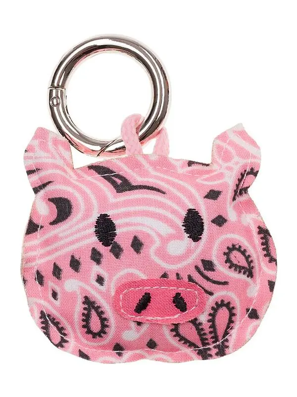 CALL IT BY YOUR NAME Gri-gri Paisley Cotton Peggy Pig Bag Charm - Pale Pink
