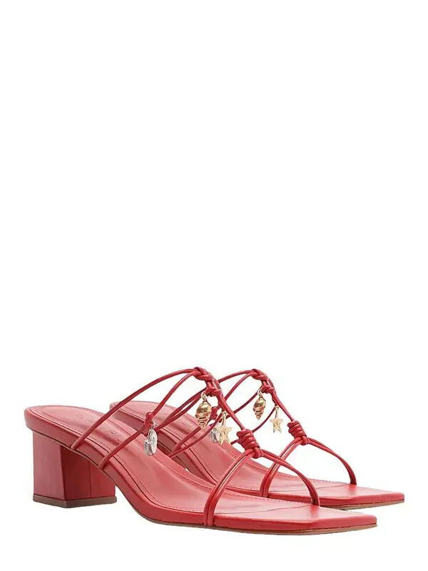 Farm Rio Sea Block Heel Sandals - Scarlet