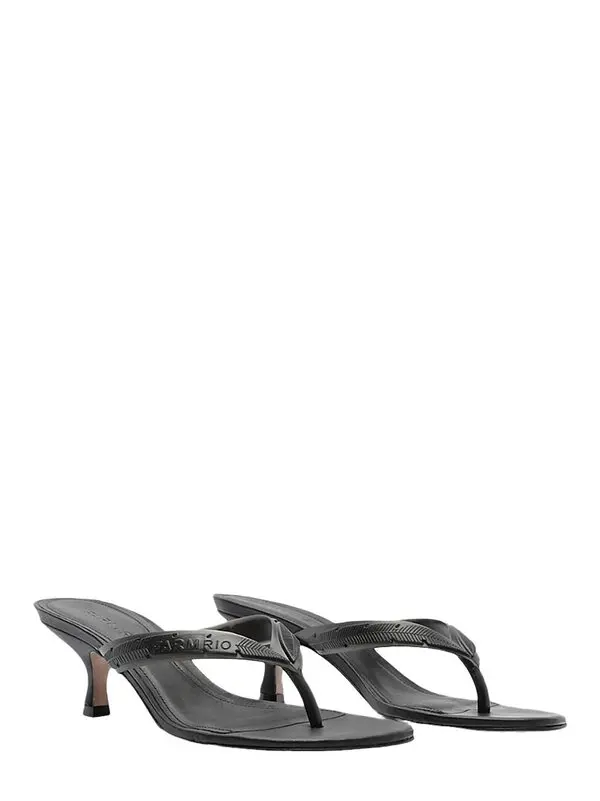 Farm Rio Rob Heeled Jelly Thong Sandals - Black