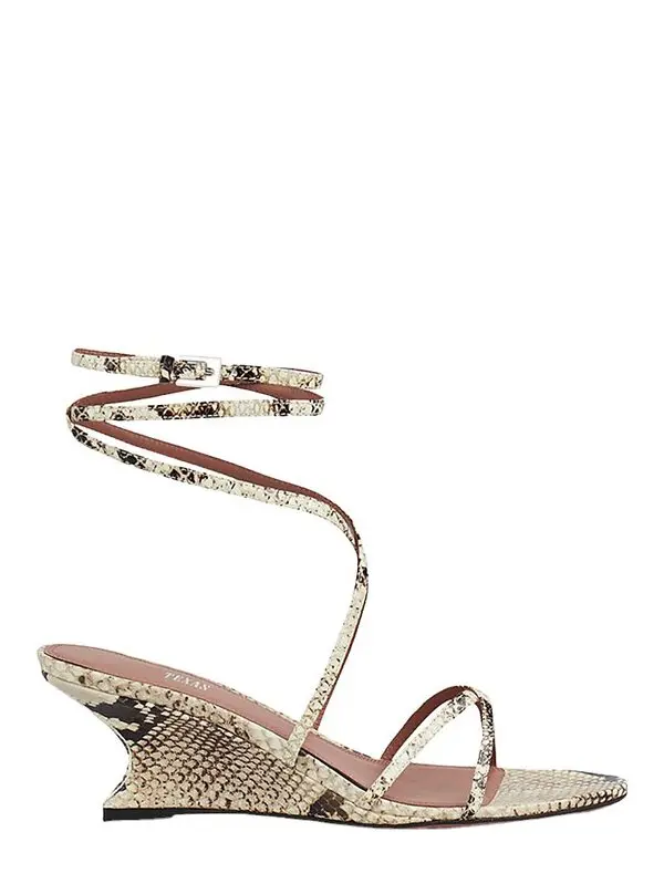 Paris Texas Nina Ankle Strap Wedge Sandals - Naturale