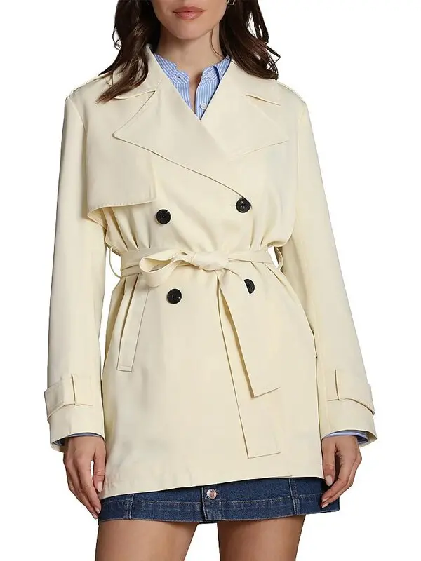 Avec Les Filles Drapey Mid-length Trench Jacket - Buttermilk