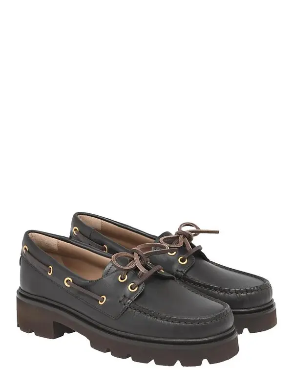 GIANVITO ROSSI Olonne Boat Shoe - Brown Leather