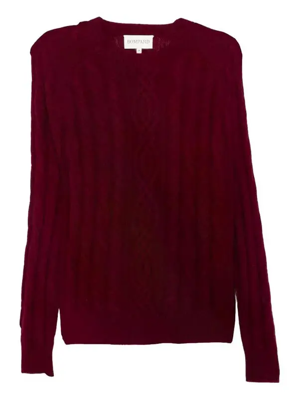 Eric Bompard Cable-knit Round-neck Sweater - Red