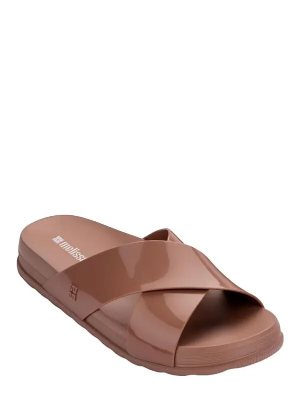 Melissa Cozy Cross Slides - Brown
