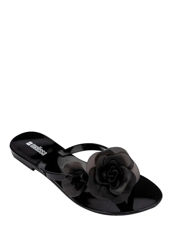 Melissa Harmonic Petals Flip-flop Sandals - Black