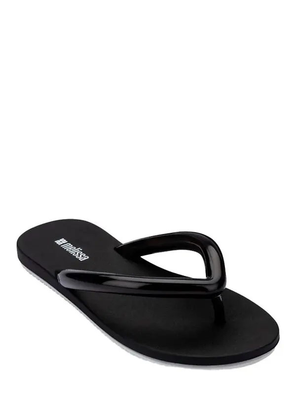 Melissa Air Flow Flip Flop Sandals - Black/white
