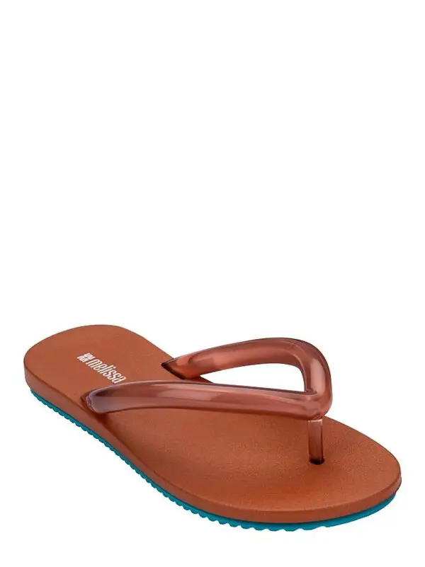 Melissa Air Flow Flip Flop Sandals - Brown/blue