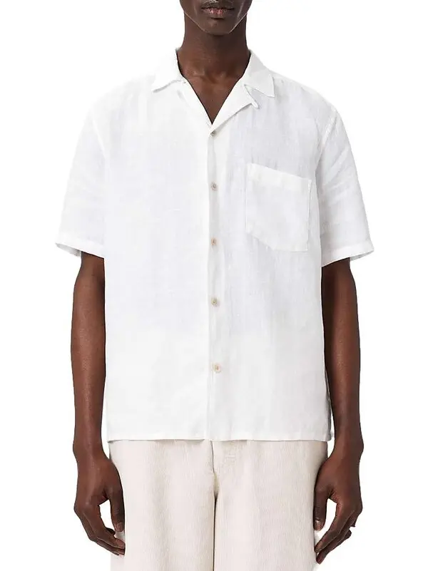 ALLSAINTS Oversized Fit Linen Shirt - Ecru