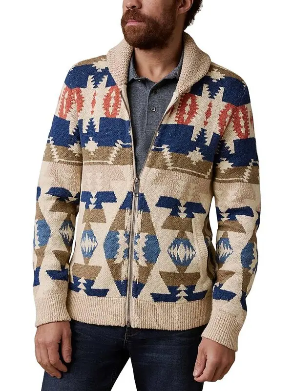 Faherty Brand Thunder Voice Eagle Cardigan - Sand Four