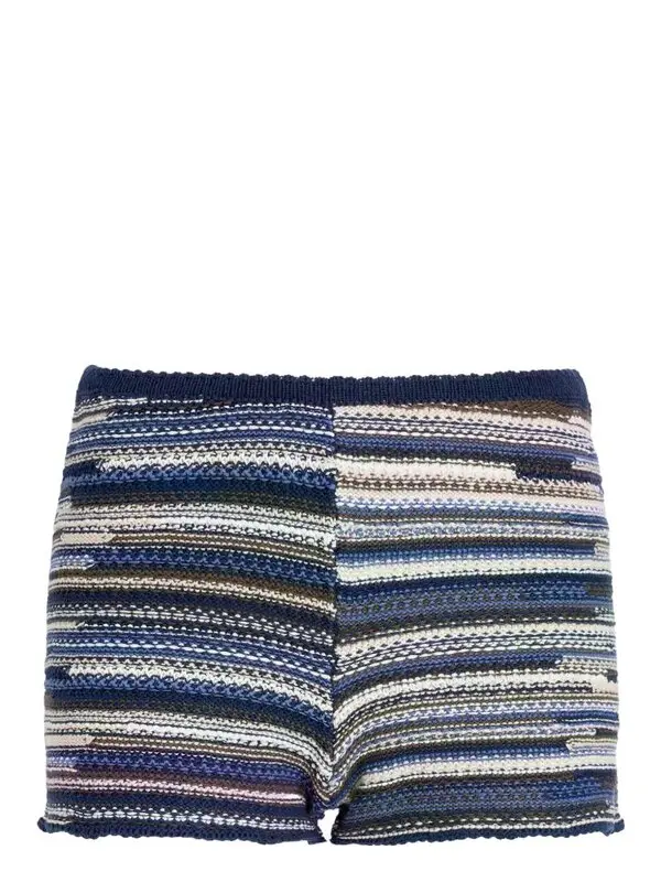 Proenza Schouler White Label Knit Striped Shorts - Blue