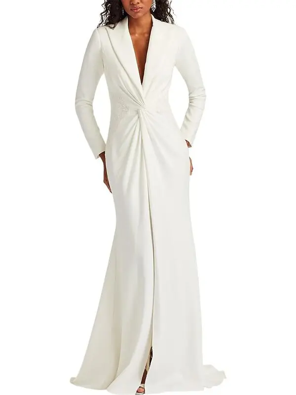 Tadashi Shoji Nicolette Twist-front Gown - Ivory