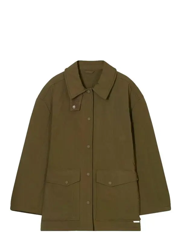 Closed Quilted Pocket Jacket - Green