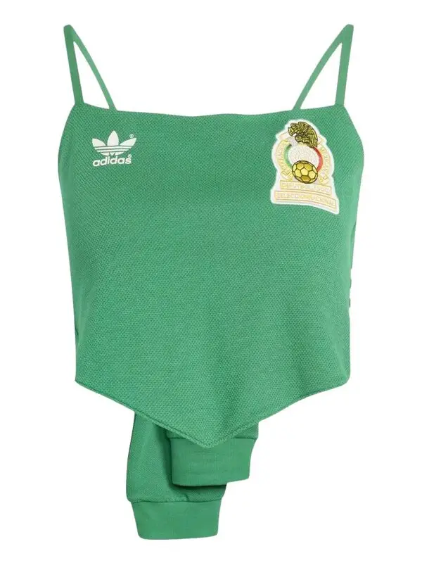 Adidas Spaghetti-strap Patch Top - Green