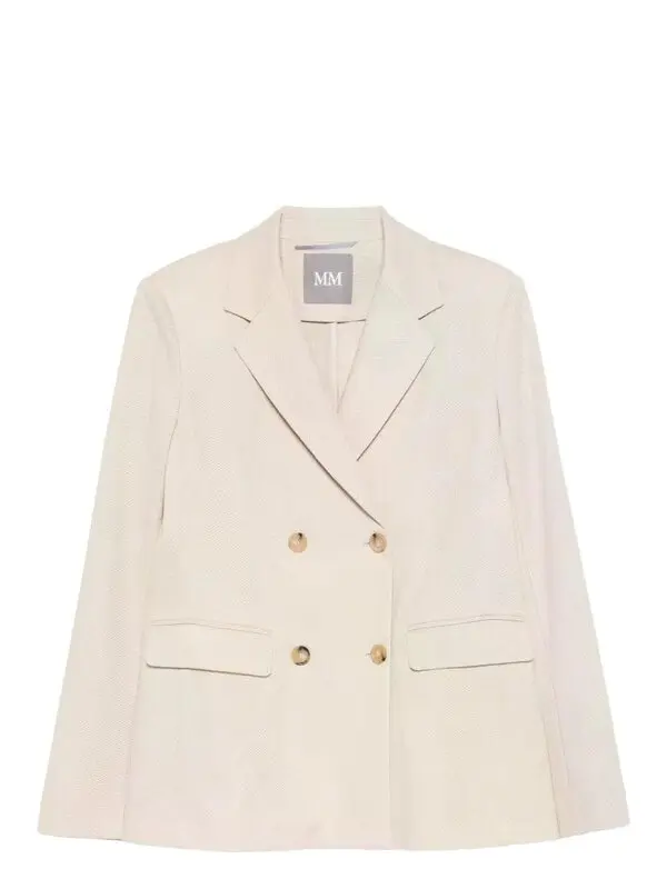 Max Mara Double-breasted Jacket With Flap Pockets - Neutrals