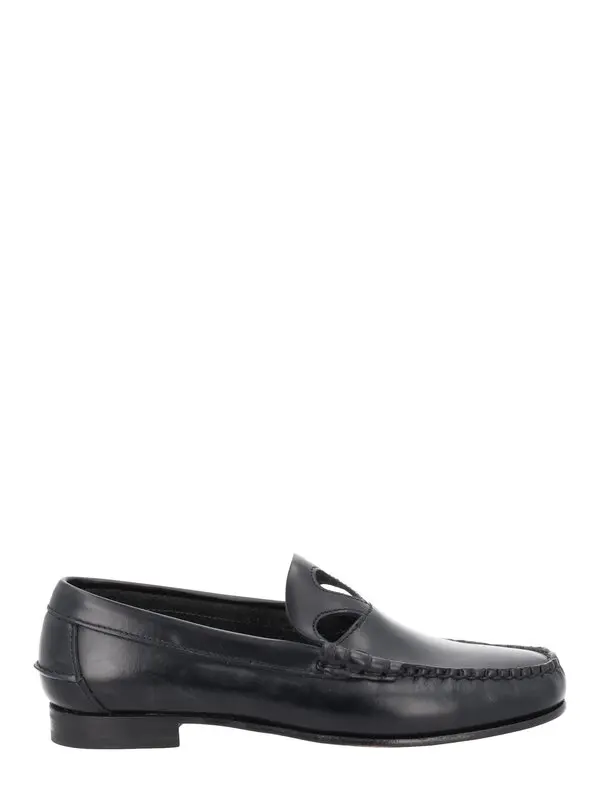 Hereu Moccasin Loafer With Cut-out Detail - Black