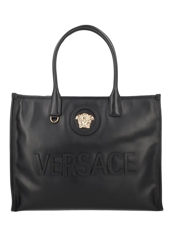 Versace Tote Bag With Logo - Black