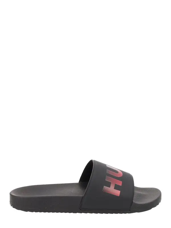 Hugo Logo Slipper - Black