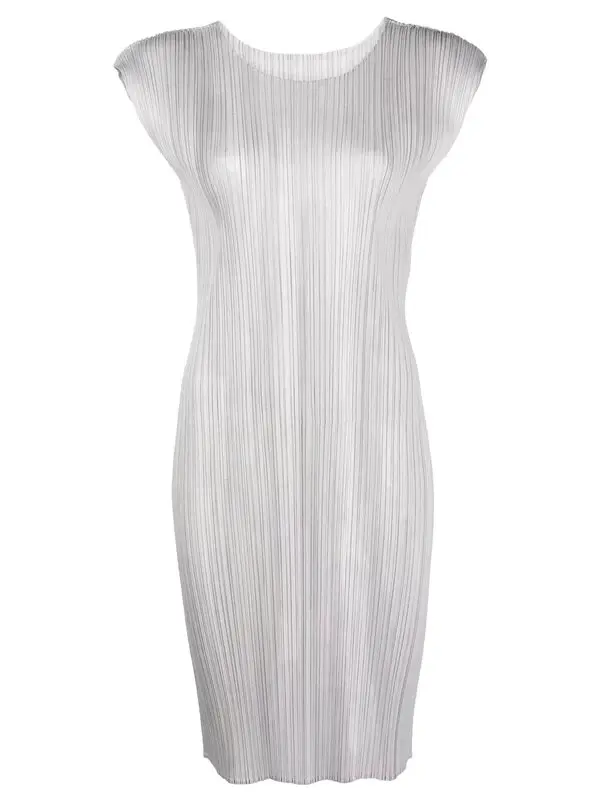 Issey Miyake Pleated Short Dress - Grey
