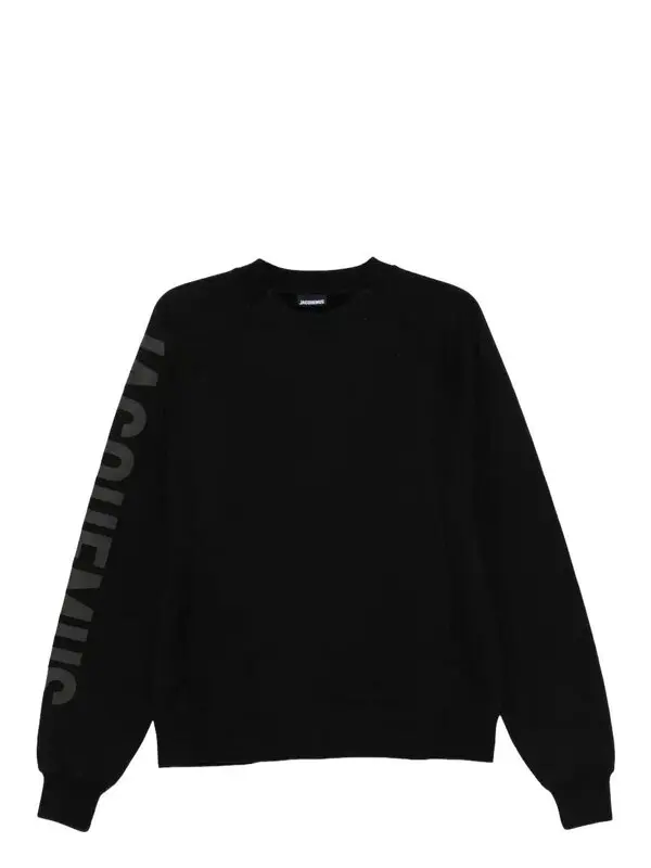 Jacquemus Long-sleeve Crew-neck Cotton Sweater - Black