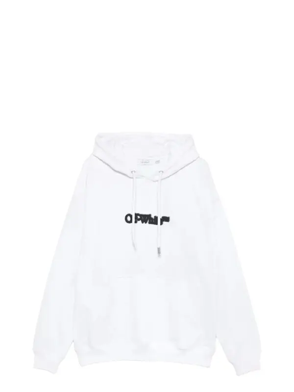 Off-White Hoodie With Kangaroo Pocket - White
