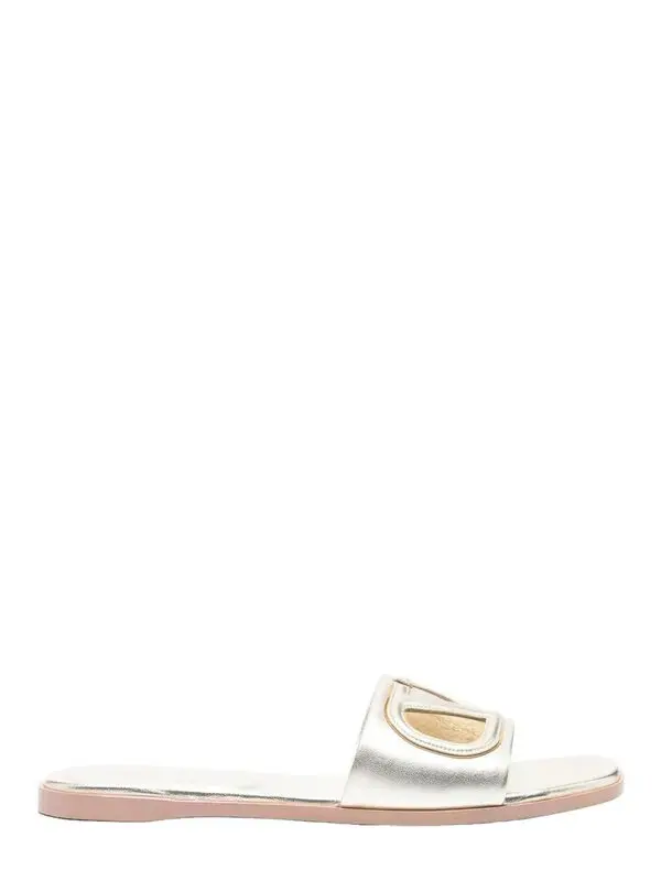 Valentino Garavani Cut-out Detail Flat Sandals - Gold