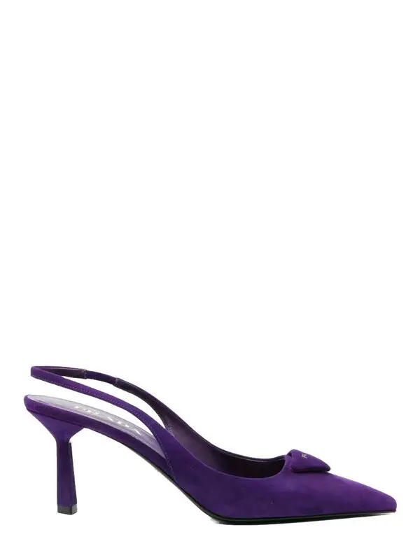 Prada Camoscio Slingback Pumps - Purple