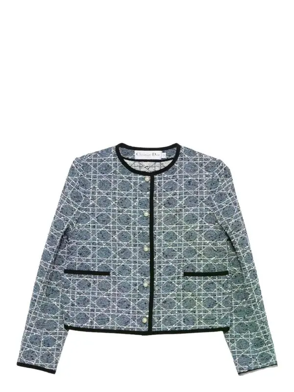 Dior Cannage Pattern Jacket - Blue