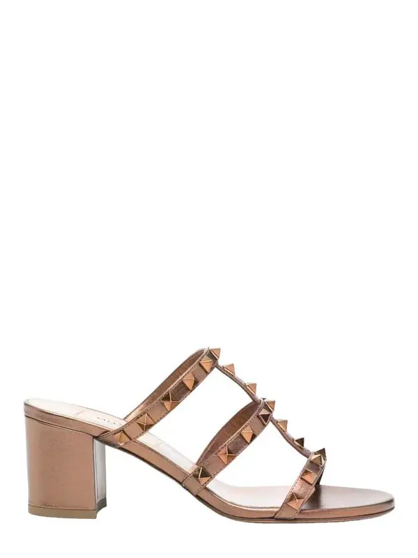 Valentino Garavani Rockstud Heeled Sandals - Brown