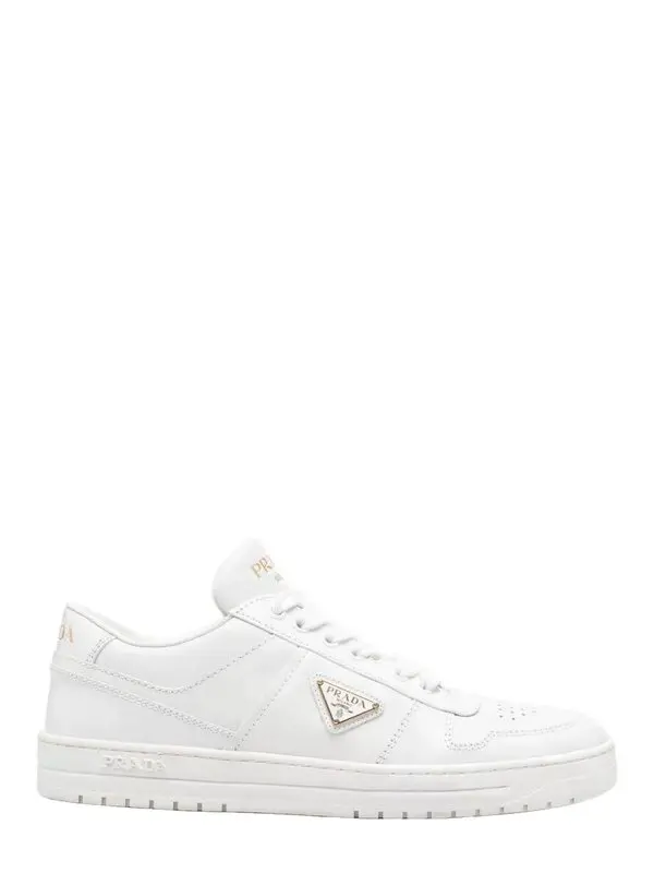 Prada Lace-up Leather Sneakers - White
