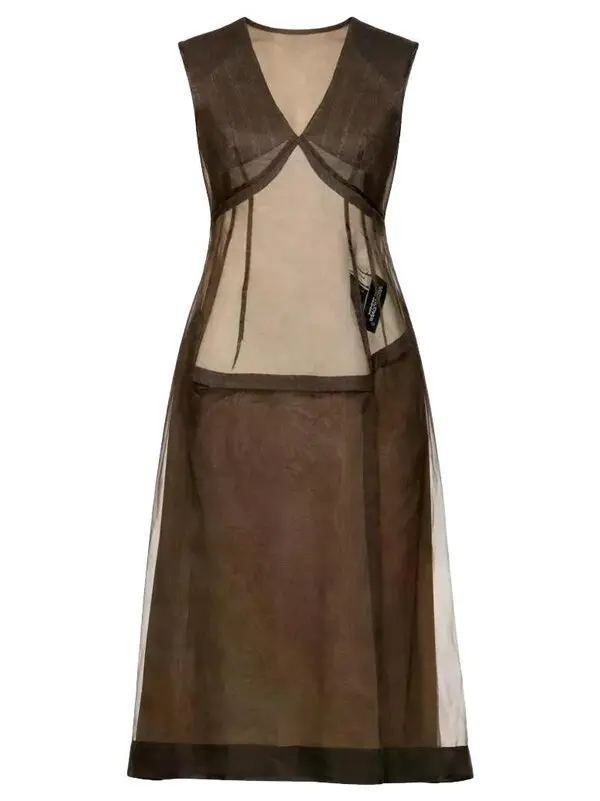 UNDERCOVERISM V-neck Panelled Midi Dress - Brown