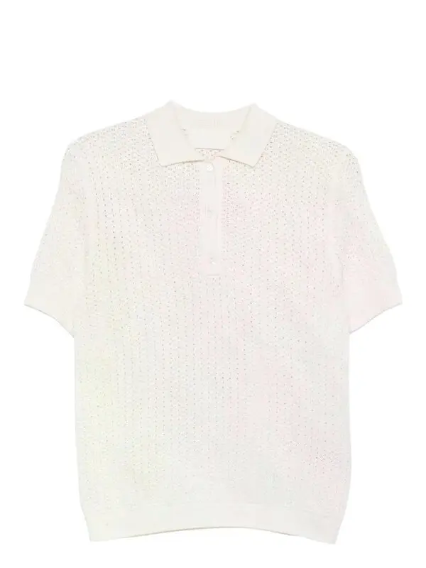 Eric Bompard Waffle Pointelle Polo Shirt - White