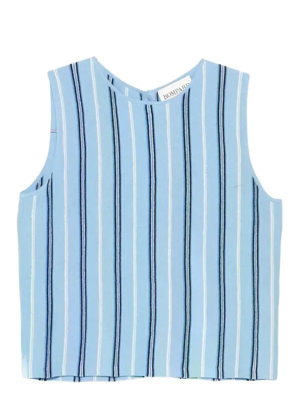Eric Bompard Striped Sleeveless Top - Blue