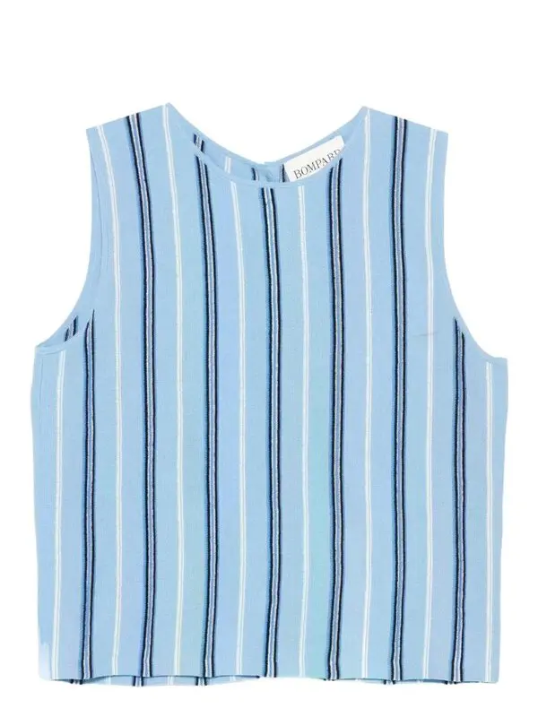 Eric Bompard Striped Sleeveless Top - Blue