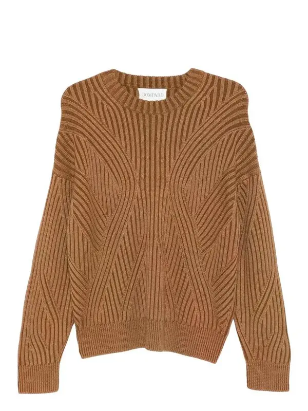 Eric Bompard Ribbed Crewneck Pullover - Brown