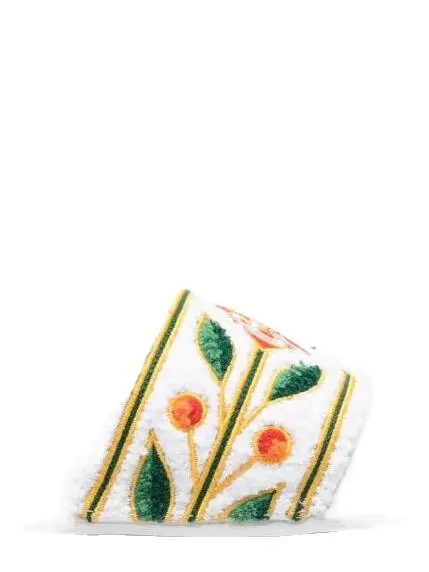Casablanca Floral Embroidered Slides - White