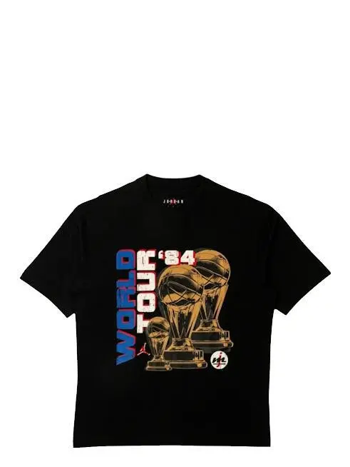 JORDAN Mj Nc World Tour Short Sleeve Crew Tee Shirt - Black
